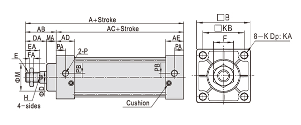 AIRTAC - กระบอกลม กระบอกสูบ Air Cylinder รุ่น SC